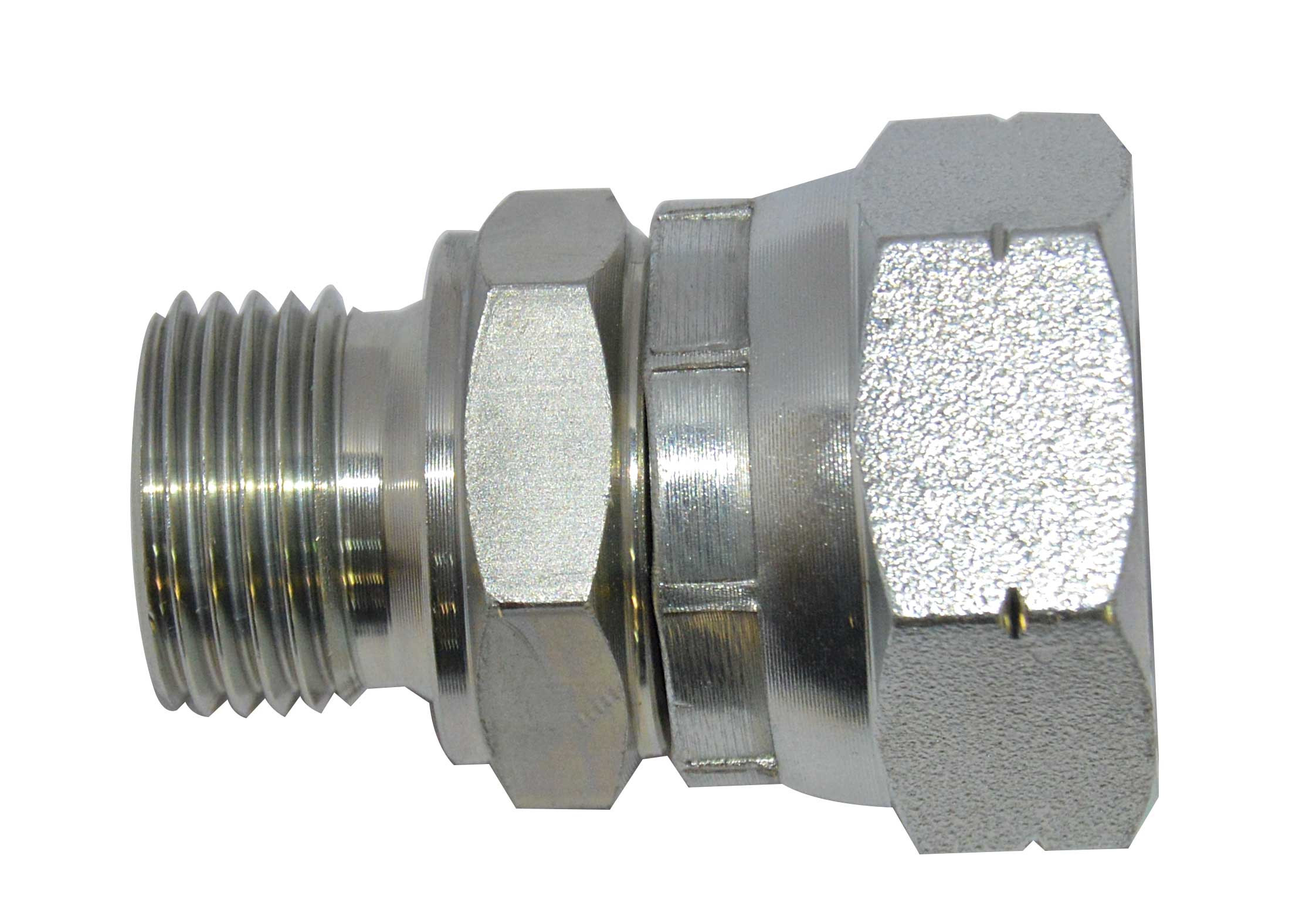 RACOR INTERMEDIO MACHO-HEMBRA DEDUCCIÓN, TUERCA LOCA 60º - aircompressormpc